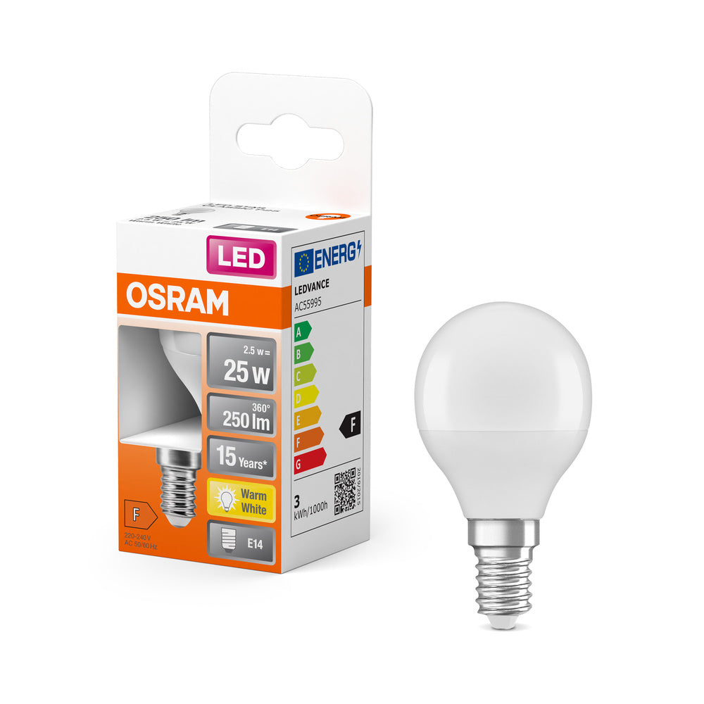 OSRAM LED Lampe LED STAR CLASSIC P 2.5W 827 Frosted E14, 250 lm, 2700