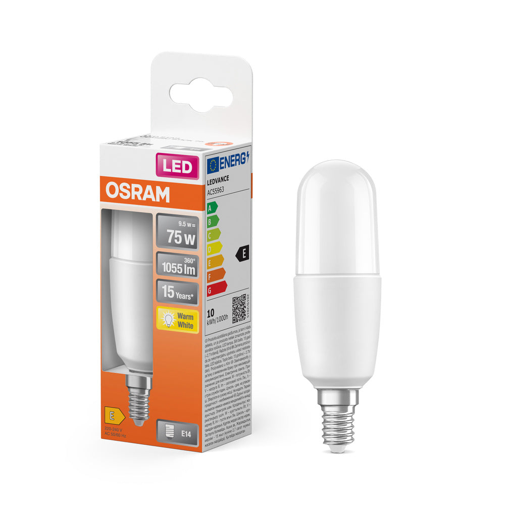OSRAM LED Lampe LED STAR STICK 9.5W 827 Frosted E14, 1055 lm, 2700 K,