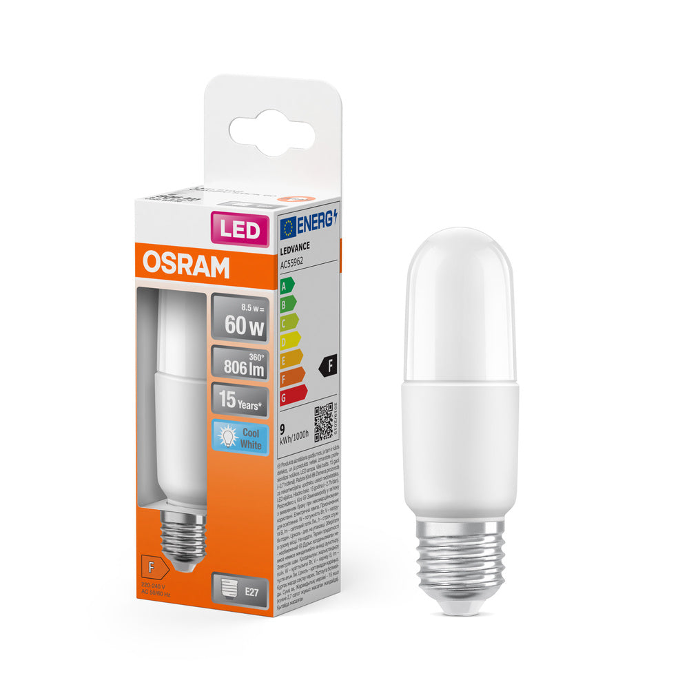 OSRAM LED Lampe LED STAR STICK 8.5W 840 Frosted E27, 806 lm, 4000 K, K