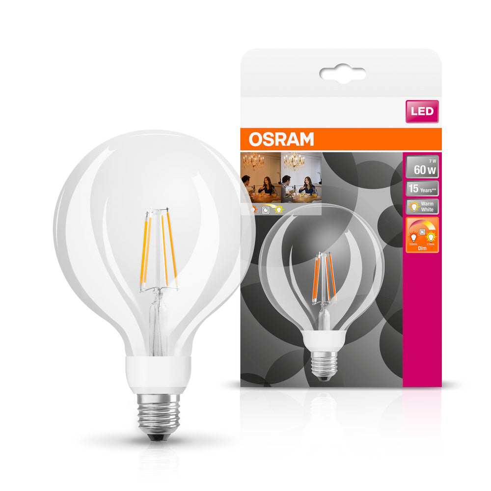 OSRAM LED Lampe LED SUPERSTAR CLASSIC GLOBE GLOWdim 7W 822…827 E27, 80
