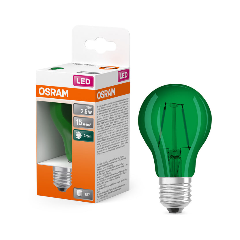 OSRAM LED Lampe LED STAR DÉCOR CLASSIC A 2.5W 175 Green E27, 45 lm, 75