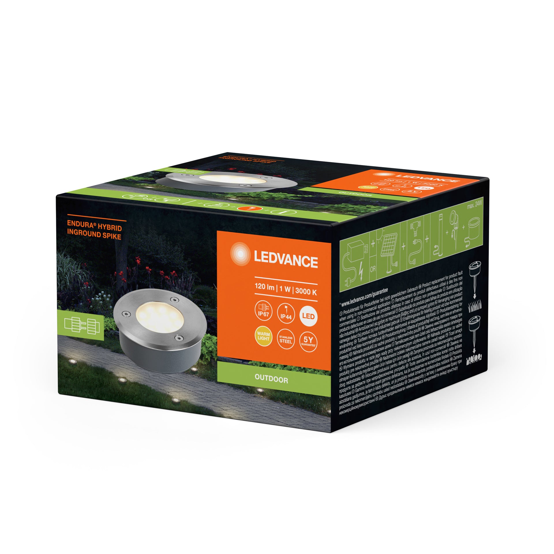 LEDVANCE ENDURA HYBRID SOLAR INGROUND Ø 100mm Wegeleuchte, Erdspießleu