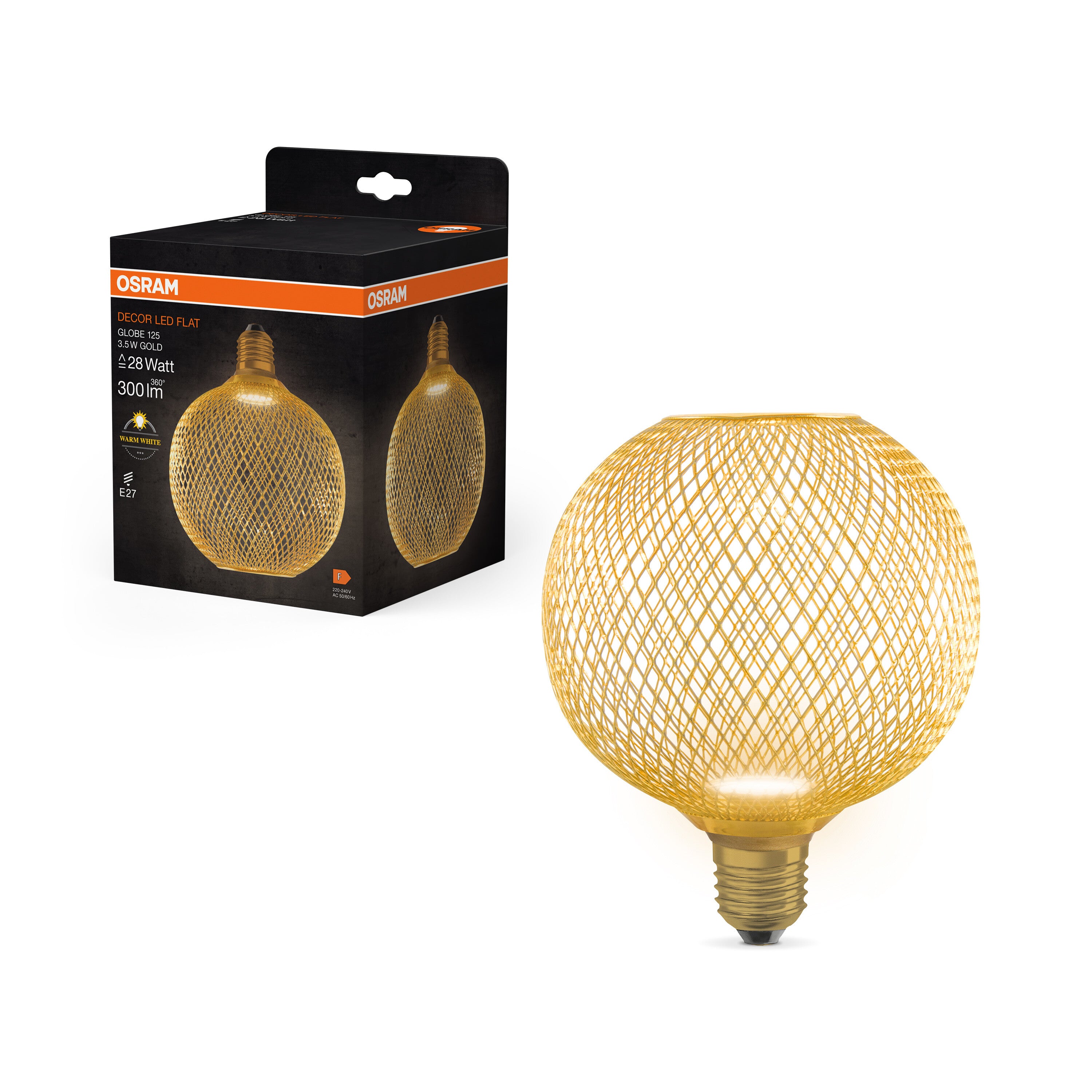 OSRAM DECOR LED Flatlampe Lampe Gold, 3.5W, 300lm, Frosted, 125mm , Wa