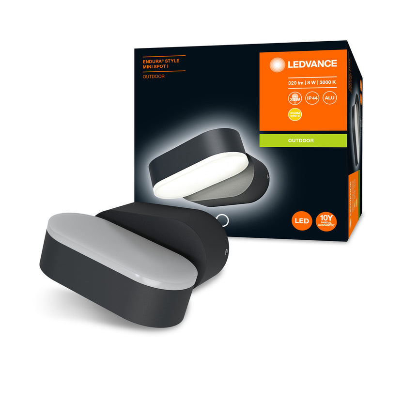 LEDVANCE ENDURA® STYLE MINI SPOT, Wandleuchte, 8W Dark Gray, 320 lm, 3